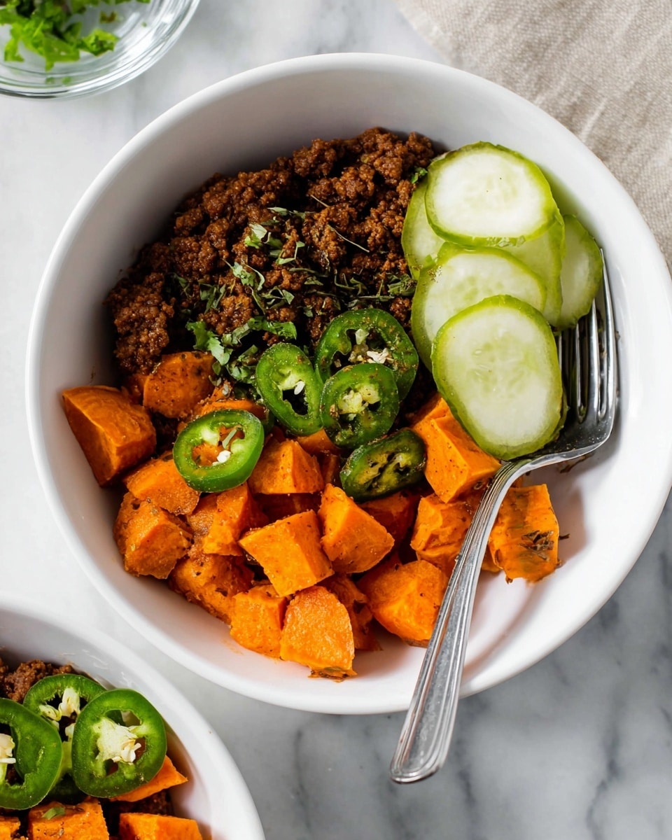 Sweet Potato Sloppy Joes with Spicy Pickles & Jalapeños